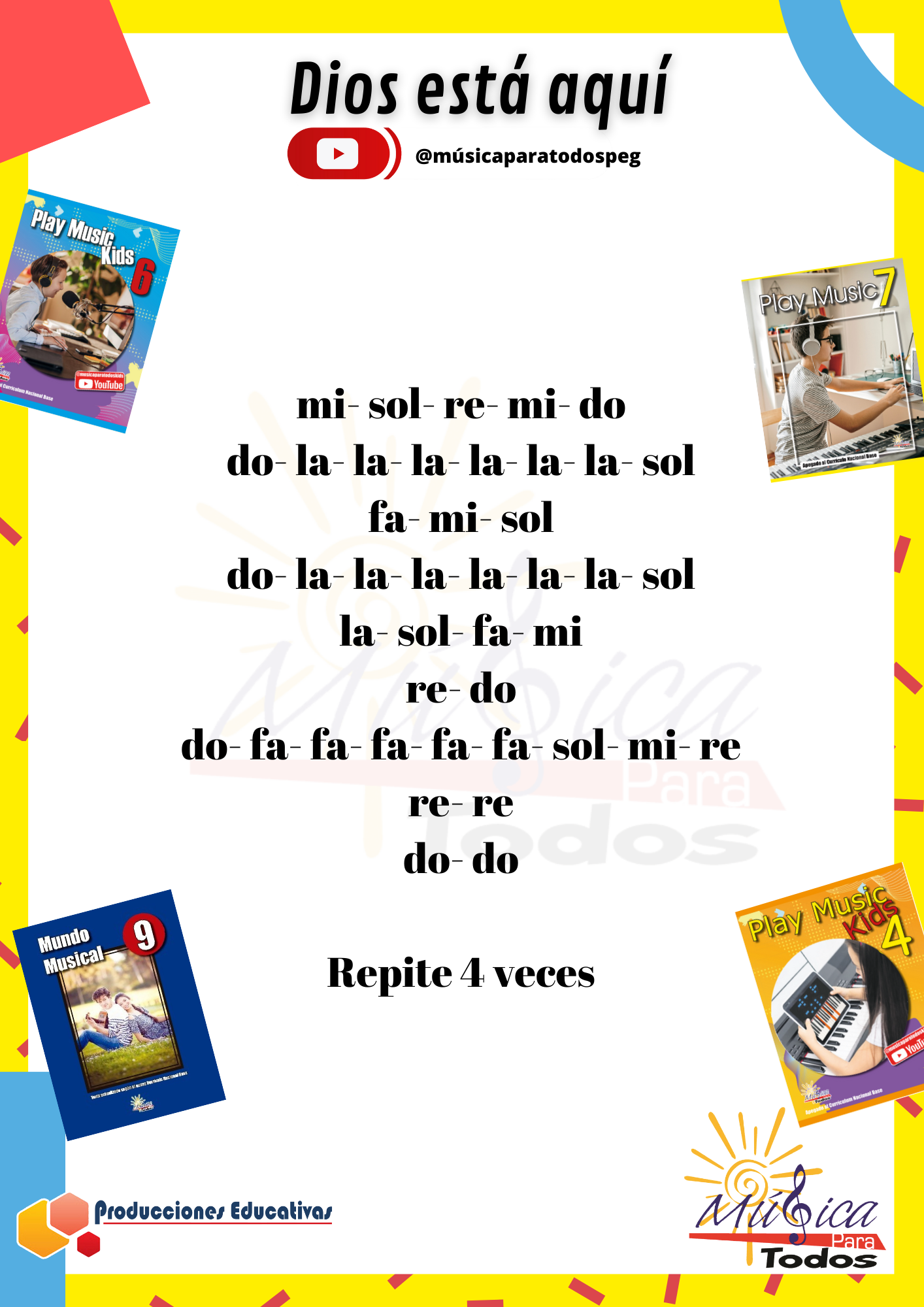 Notas para Flauta – Dios está aquí – Producciones Educativas